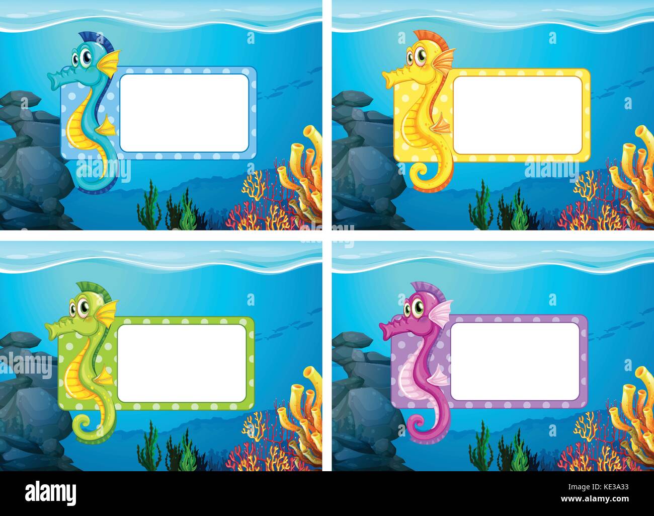 Label design with underwater theme illustration Stock Vector Image ...