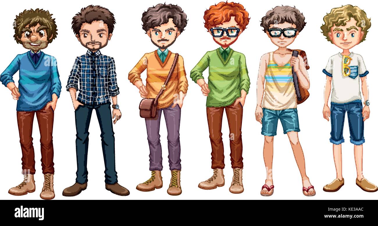Men in different clothes design illustration Stock Vector Image & Art ...