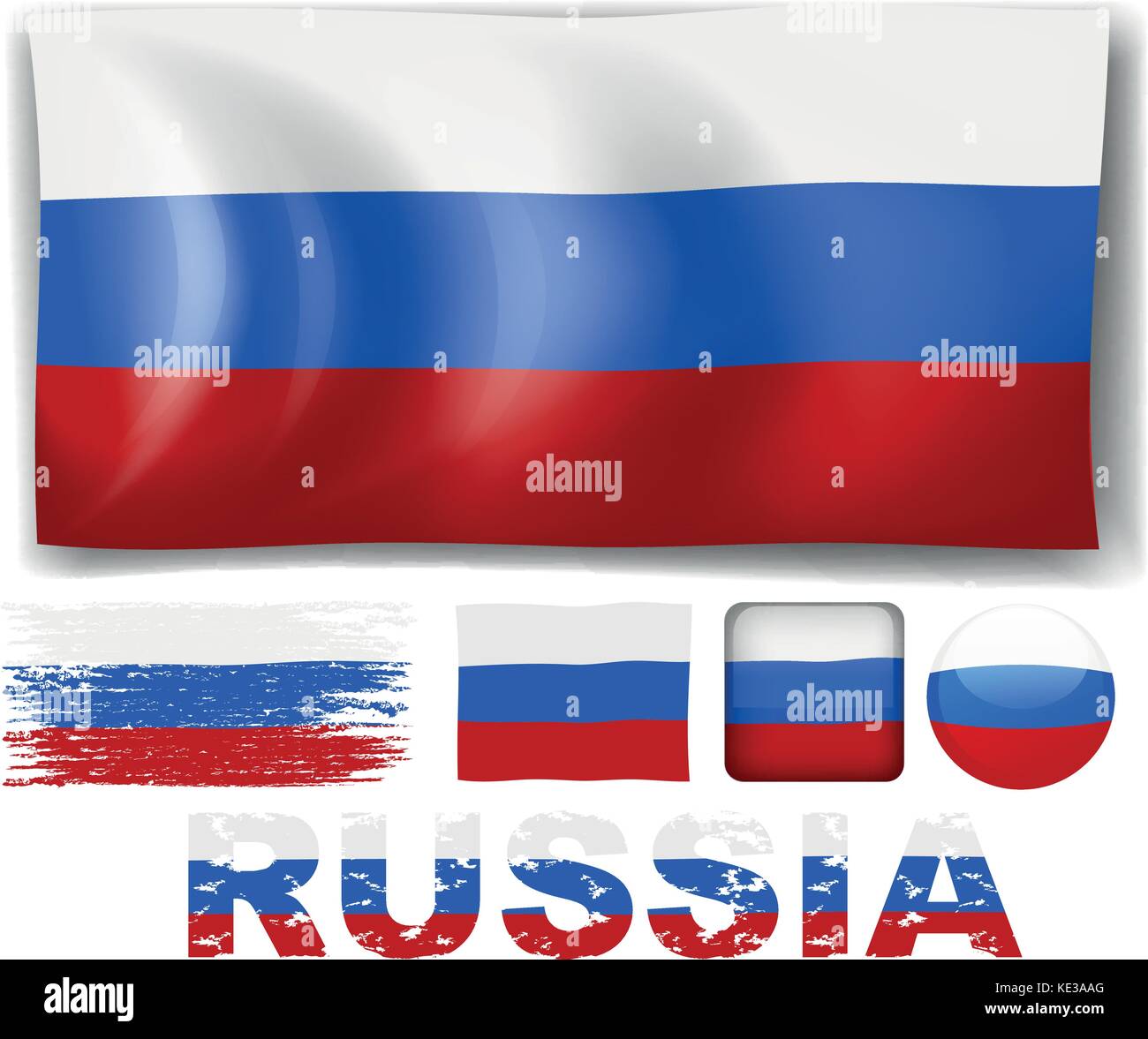 Russia flag in different designs illustration Stock Vector Image & Art ...