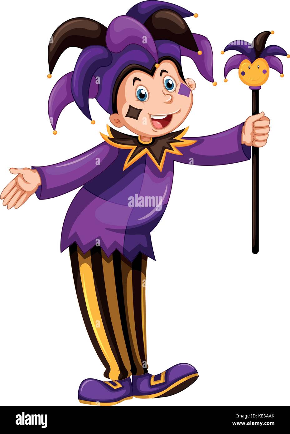 Jester in purple costume illustration Stock Vector Image & Art - Alamy