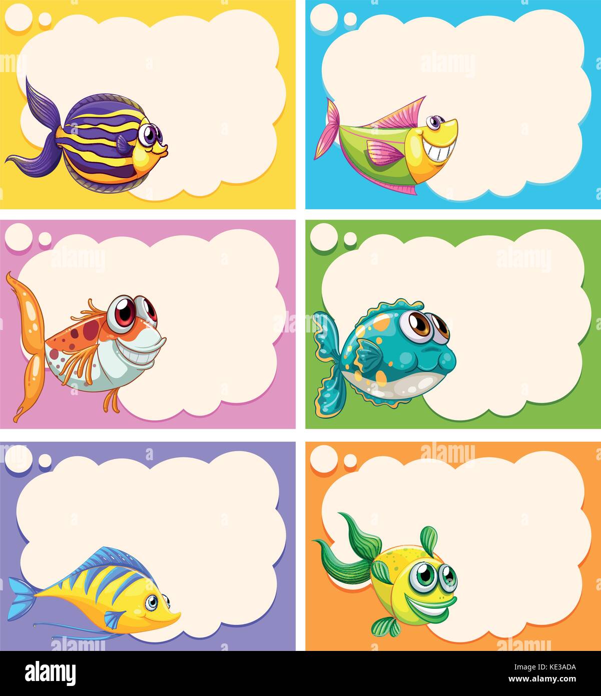 Label design with fancy fish illustration Stock Vector Image & Art - Alamy