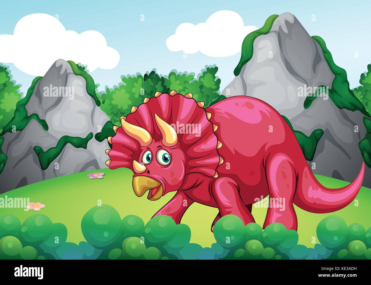 Red dinosaur in the park illustration Stock Vector Image & Art - Alamy