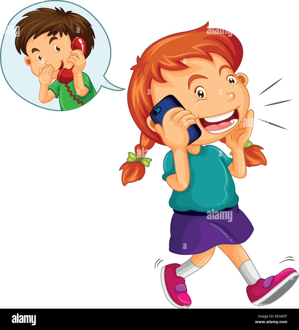 Girl Talking To Boy On The Cellphone Illustration Stock Vector Image Art Alamy girl-talking-to-boy-on-the-cellphone-illustration-stock-vector-image-art-alamy