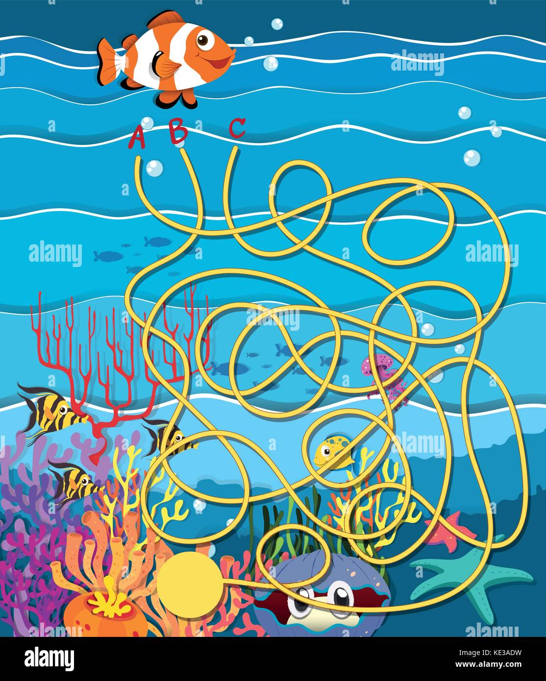 Coral reef underwater maze coral Stock Vector Images - Alamy