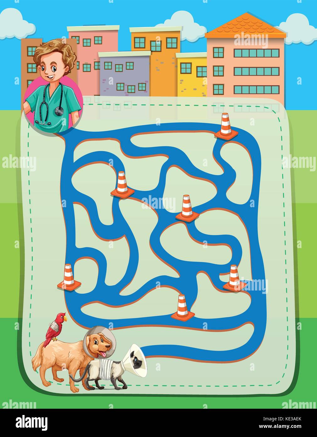 Game template with vet and pet illustration Stock Vector Image & Art ...