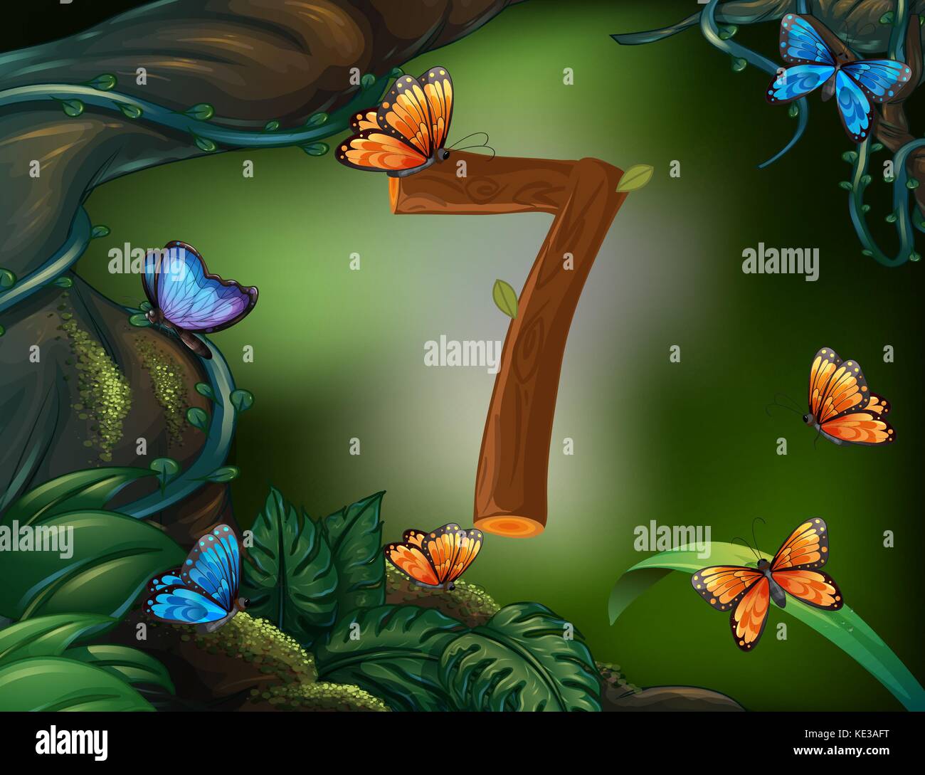 Number 7 worksheet hi-res stock photography and images - Alamy