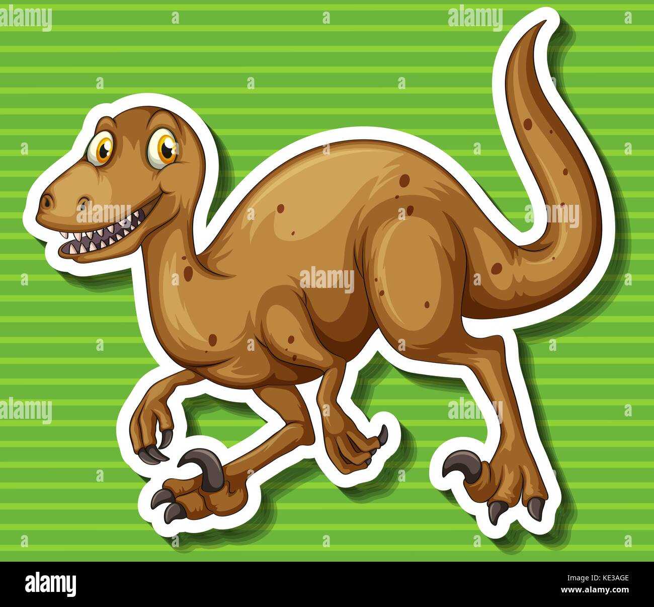 Brown dinosaur with sharp claws illustration Stock Vector Image & Art ...