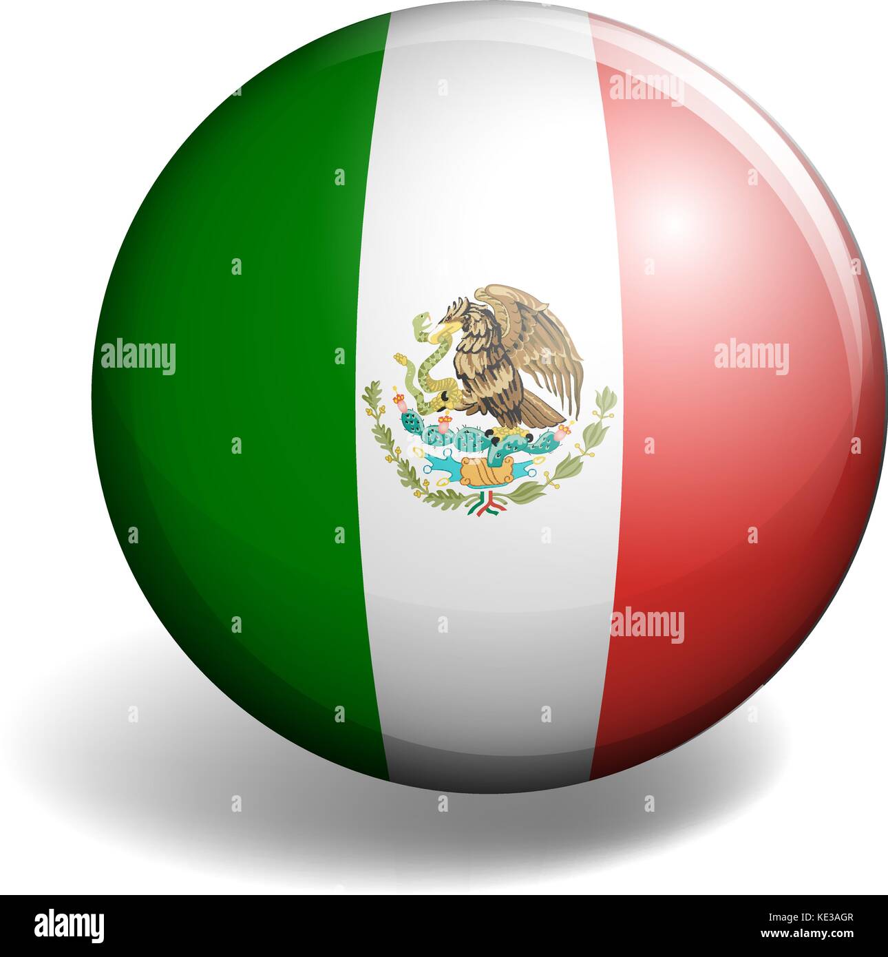 Mexico flag on round badge illustration Stock Vector Image & Art - Alamy
