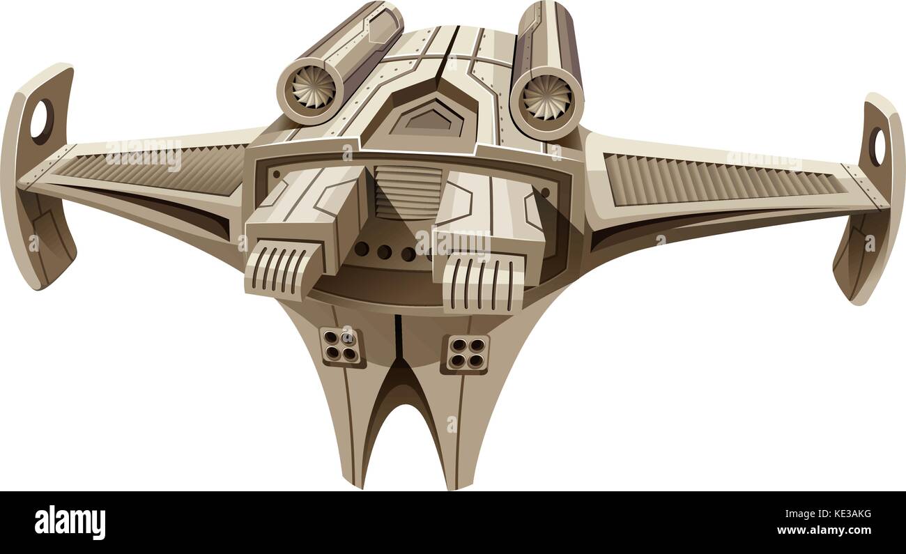 Modern spaceship with wings illustration Stock Vector Image & Art - Alamy