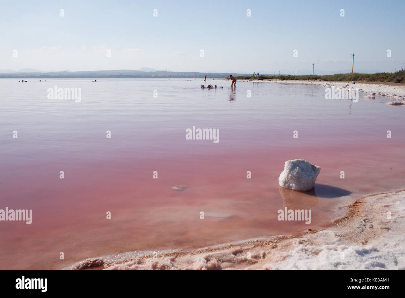 Bathers in The Salt Lake at Torrevieja, Alicante, Spain Stock Photo - Alamy