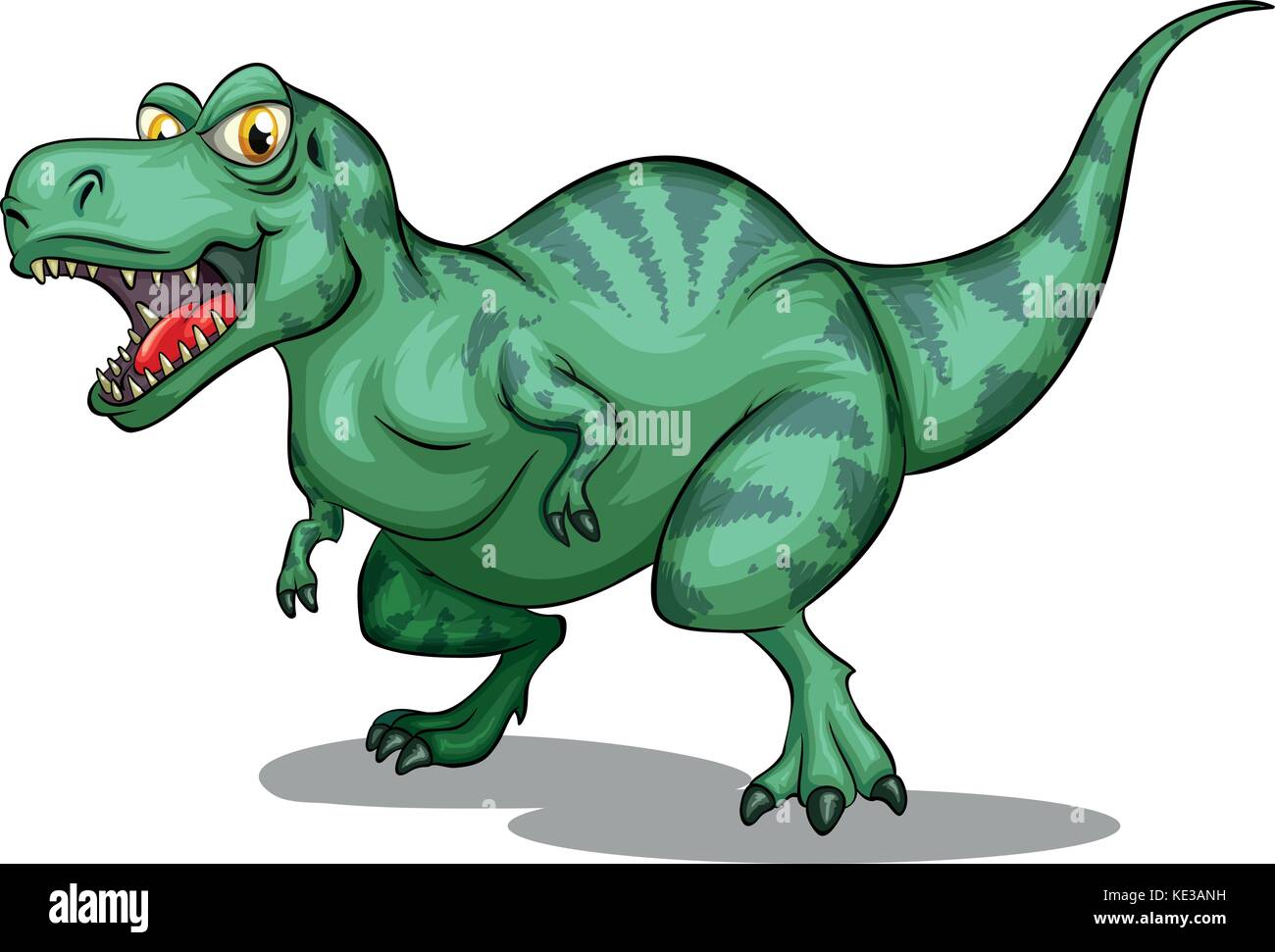 Green tyrannosaurus rex with sharp teeth illustration Stock Vector ...