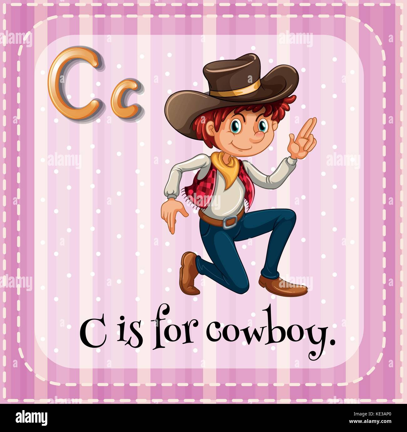 Flashcard of alphabet C is for cowboy Stock Vector Image & Art - Alamy