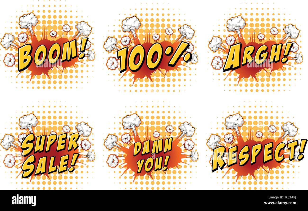 English words on cloud explosion illustration Stock Vector Image & Art ...