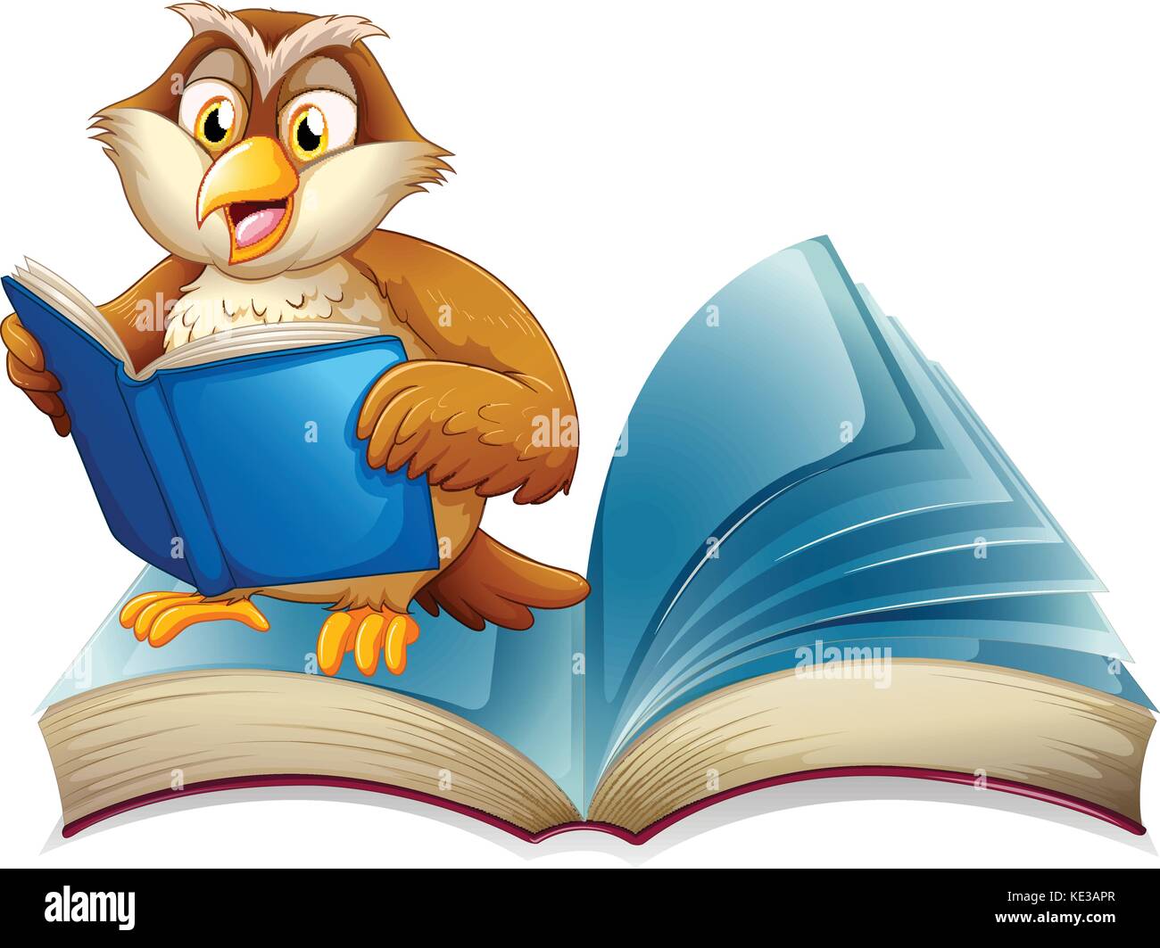 Cute Owl Reading A Book