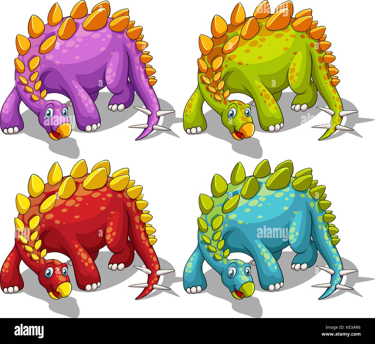 Dinosaurs with spikes tail illustration Stock Vector Image & Art - Alamy