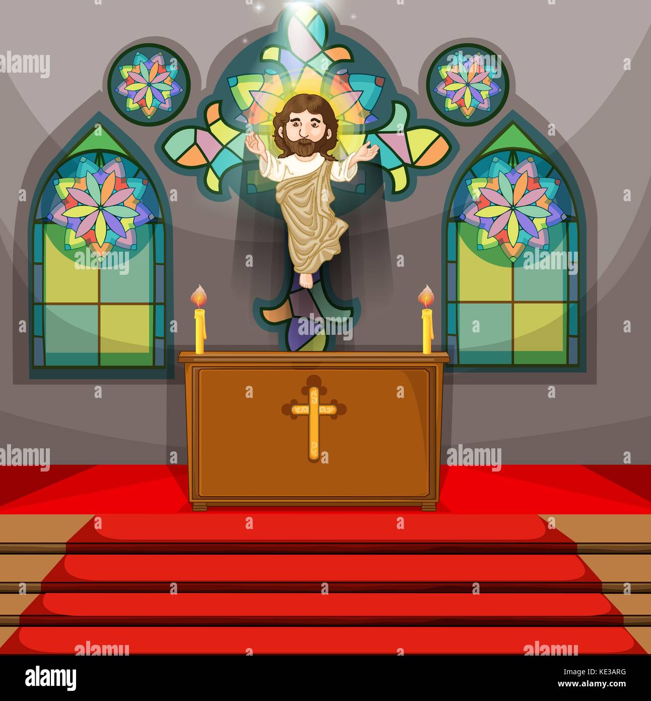 Jesus figure in the church illustration Stock Vector Image & Art - Alamy