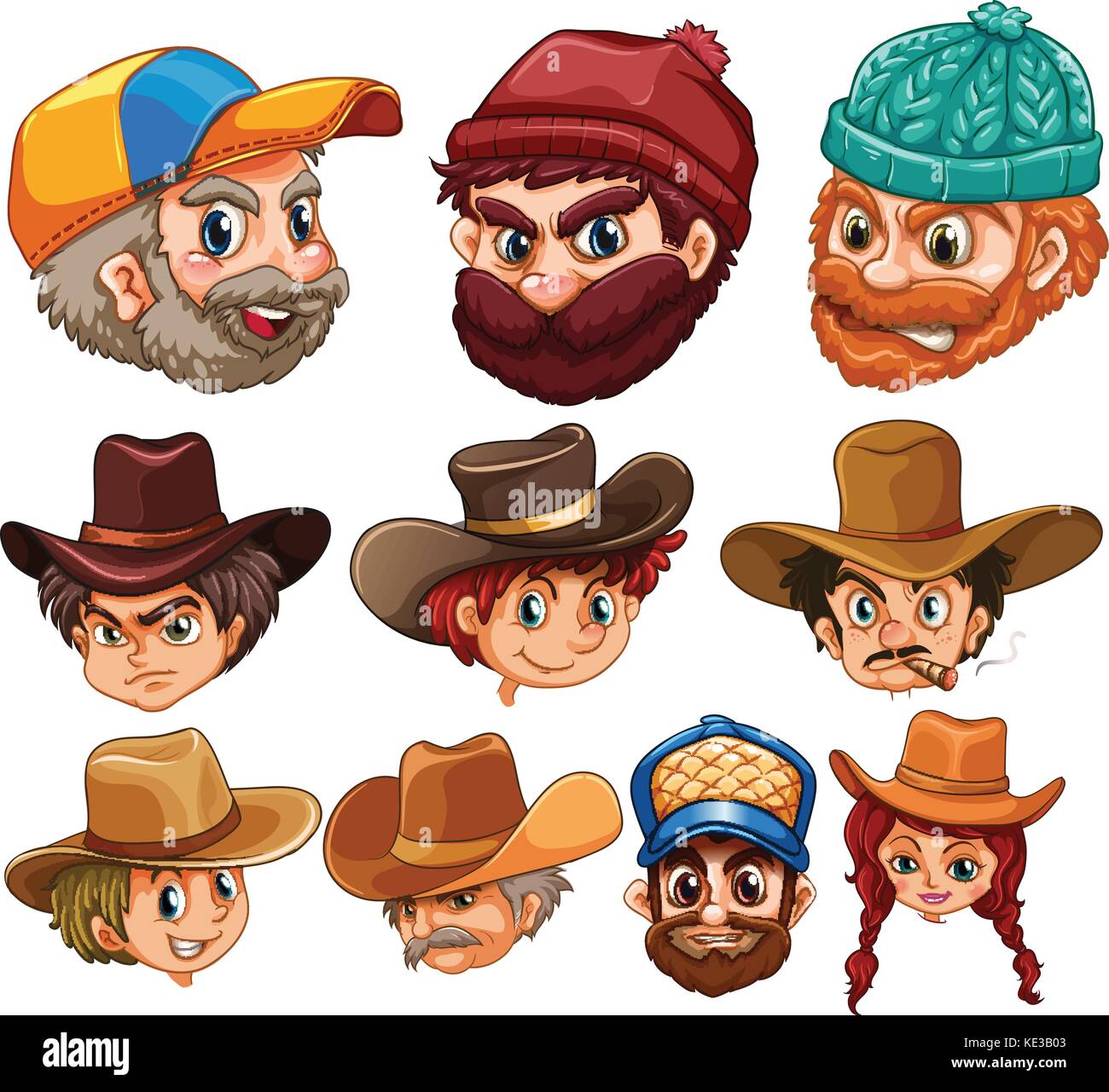 Human head wearing hats illustration Stock Vector Image & Art - Alamy