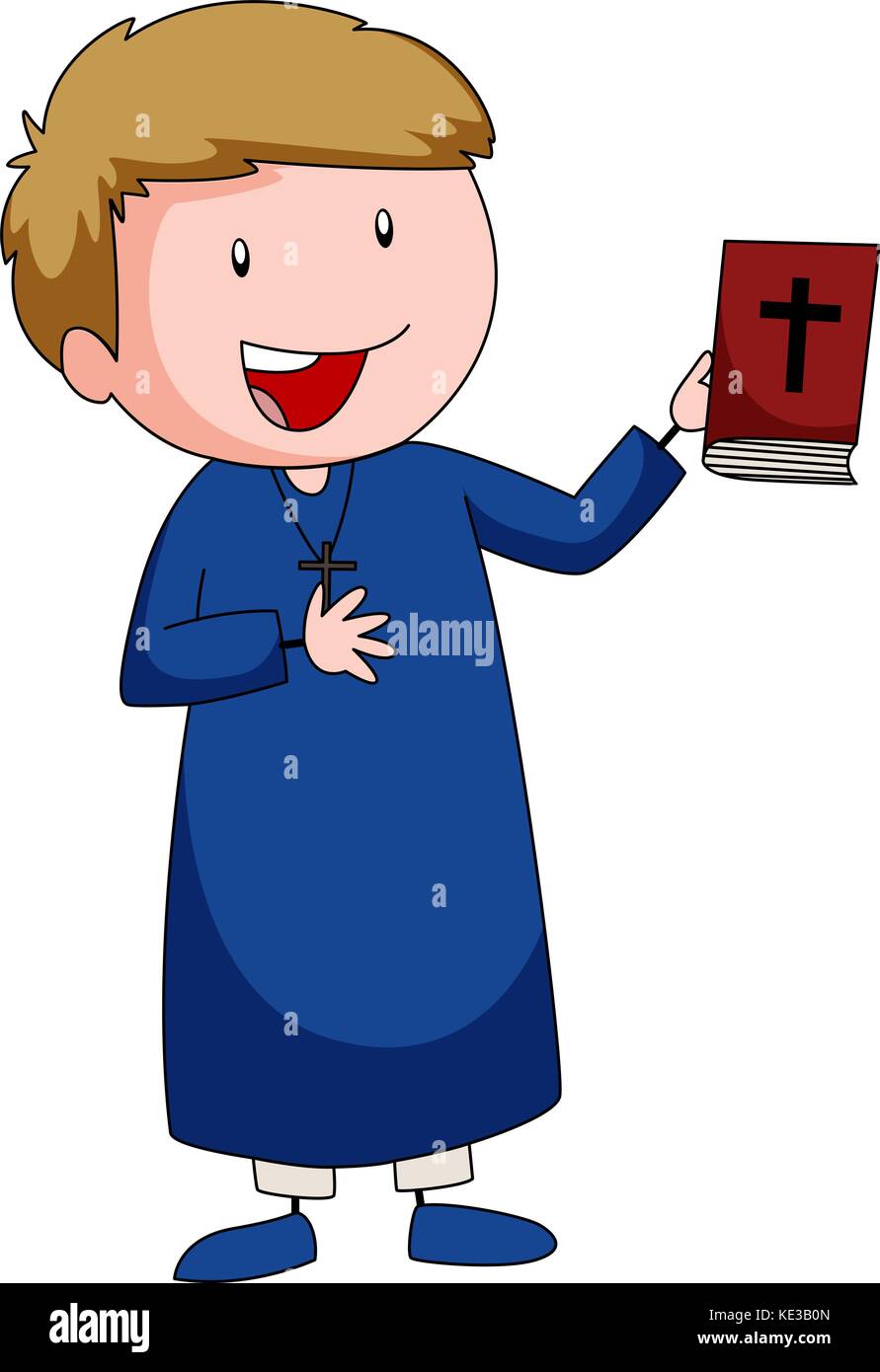 Priest carrying a bible book illustration Stock Vector Image & Art - Alamy