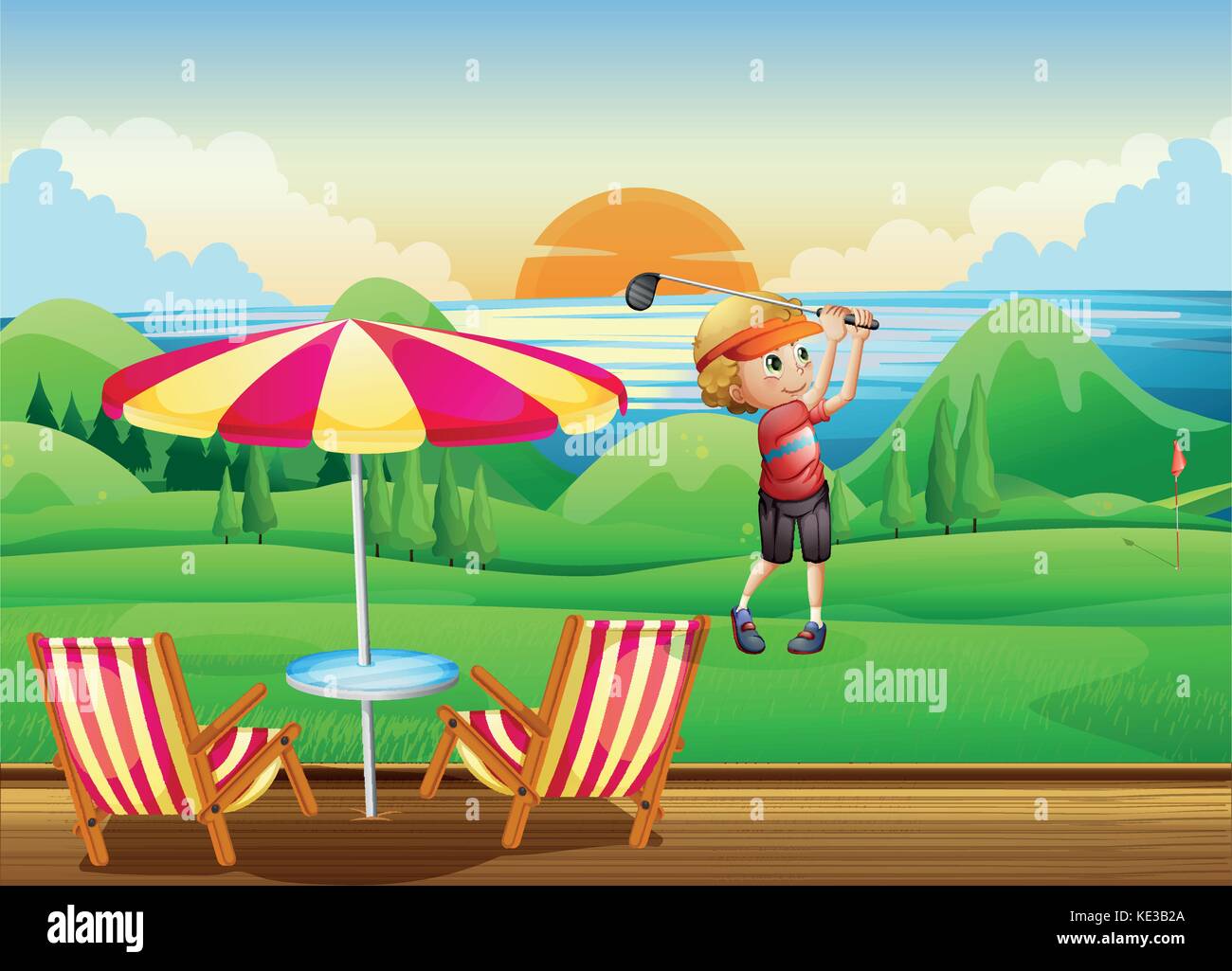 Golf green park Stock Vector Images - Alamy