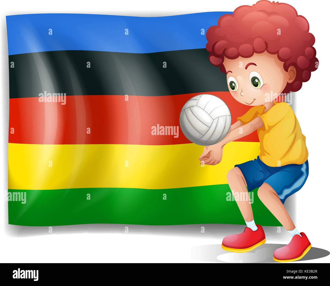 Olympic sign flag and volleyball player illustration Stock Vector Image ...