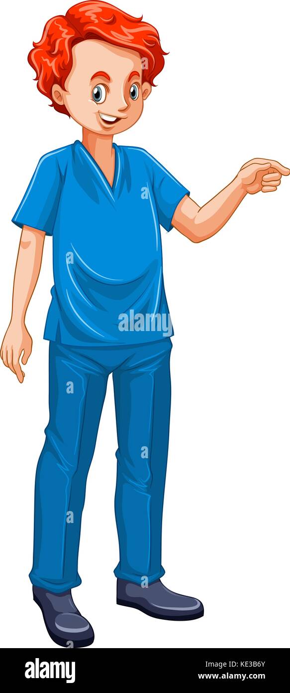 Vet dressed in blue uniform illustration Stock Vector Image & Art - Alamy