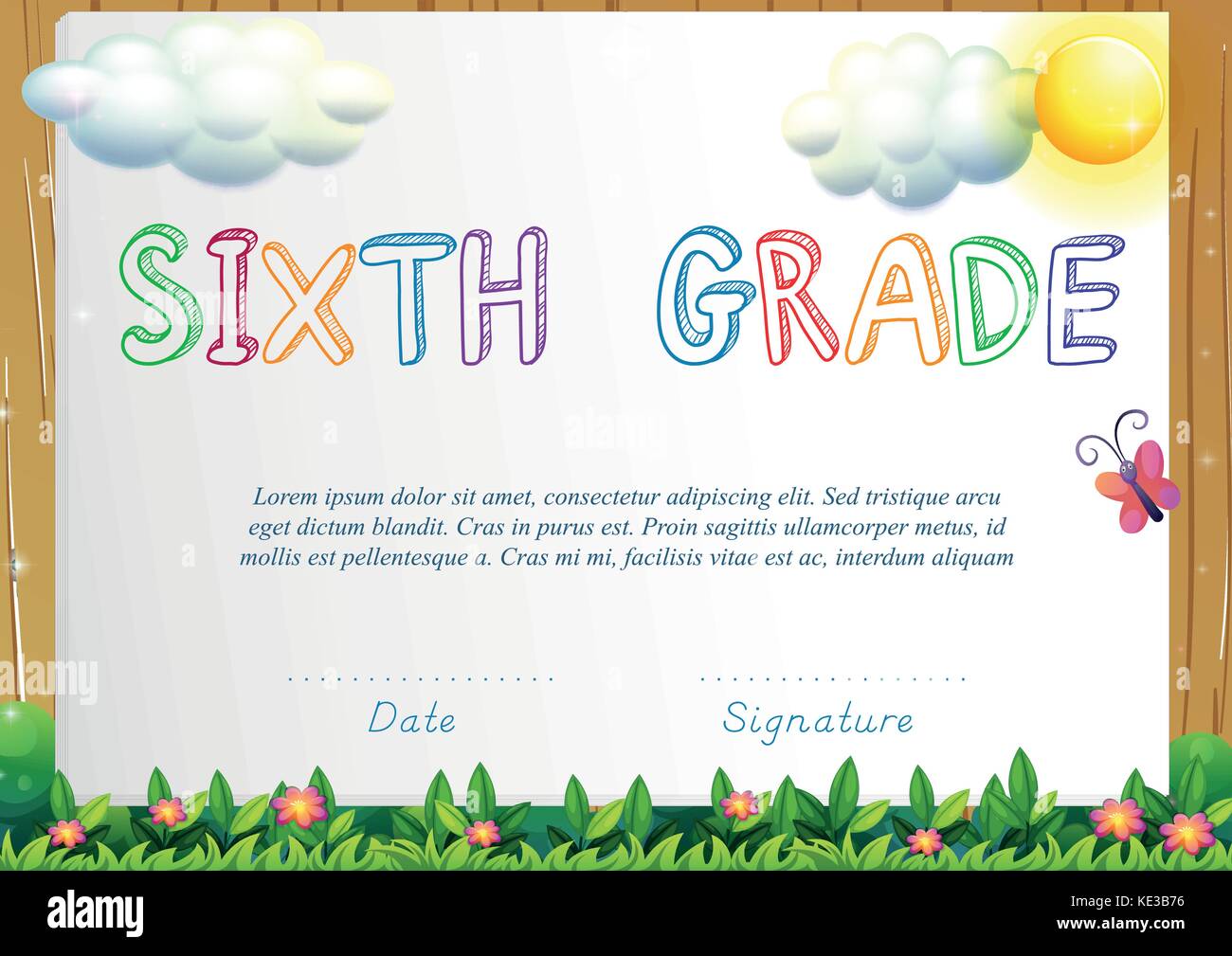 Certification for six grade illustration Stock Vector Image & Art - Alamy