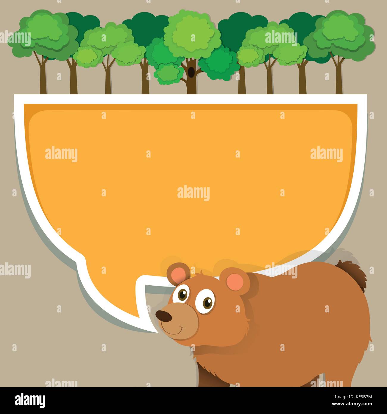 Border design with bear and tree illustration Stock Vector Image & Art ...