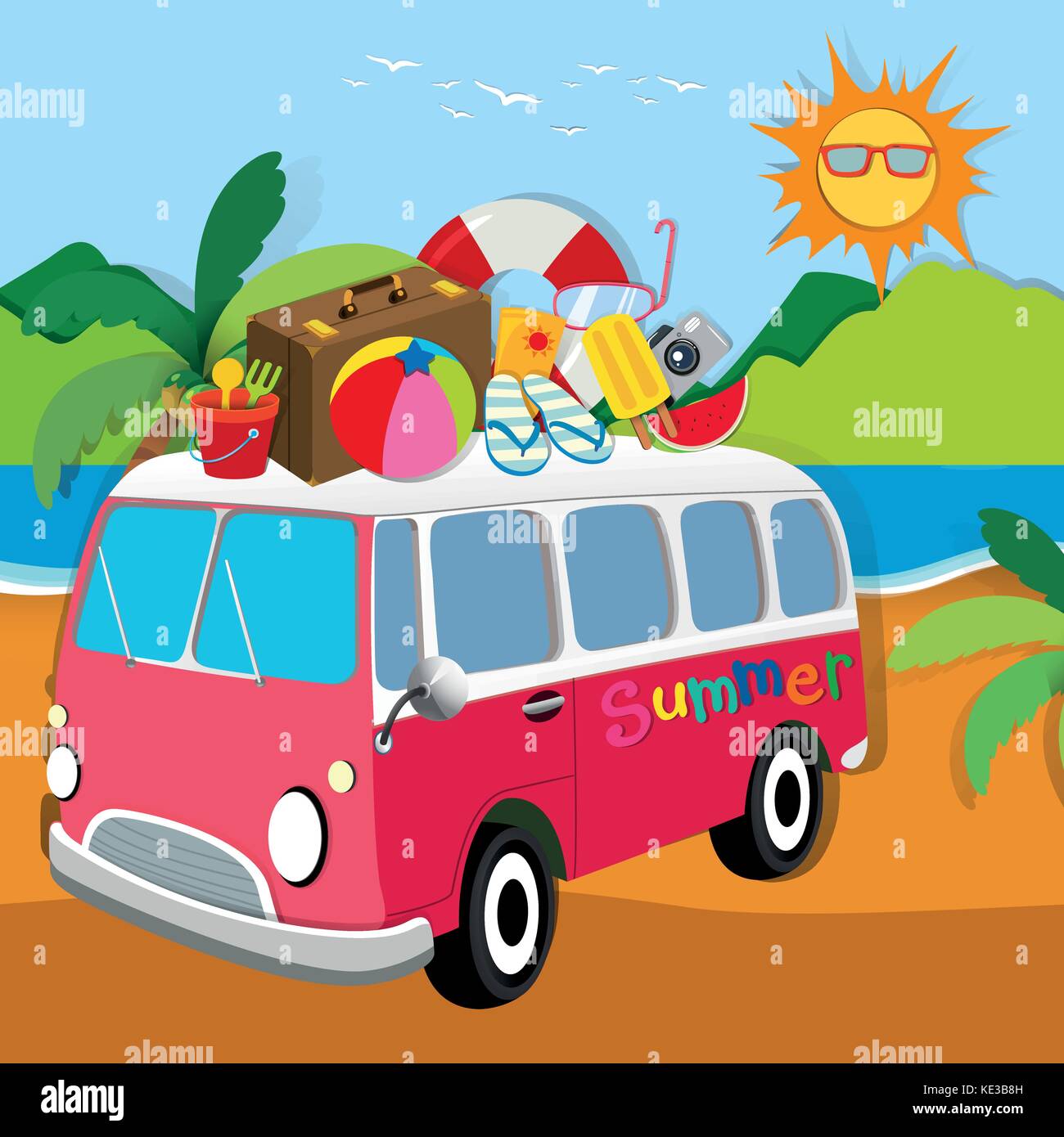 Driving on sand Stock Vector Images - Alamy