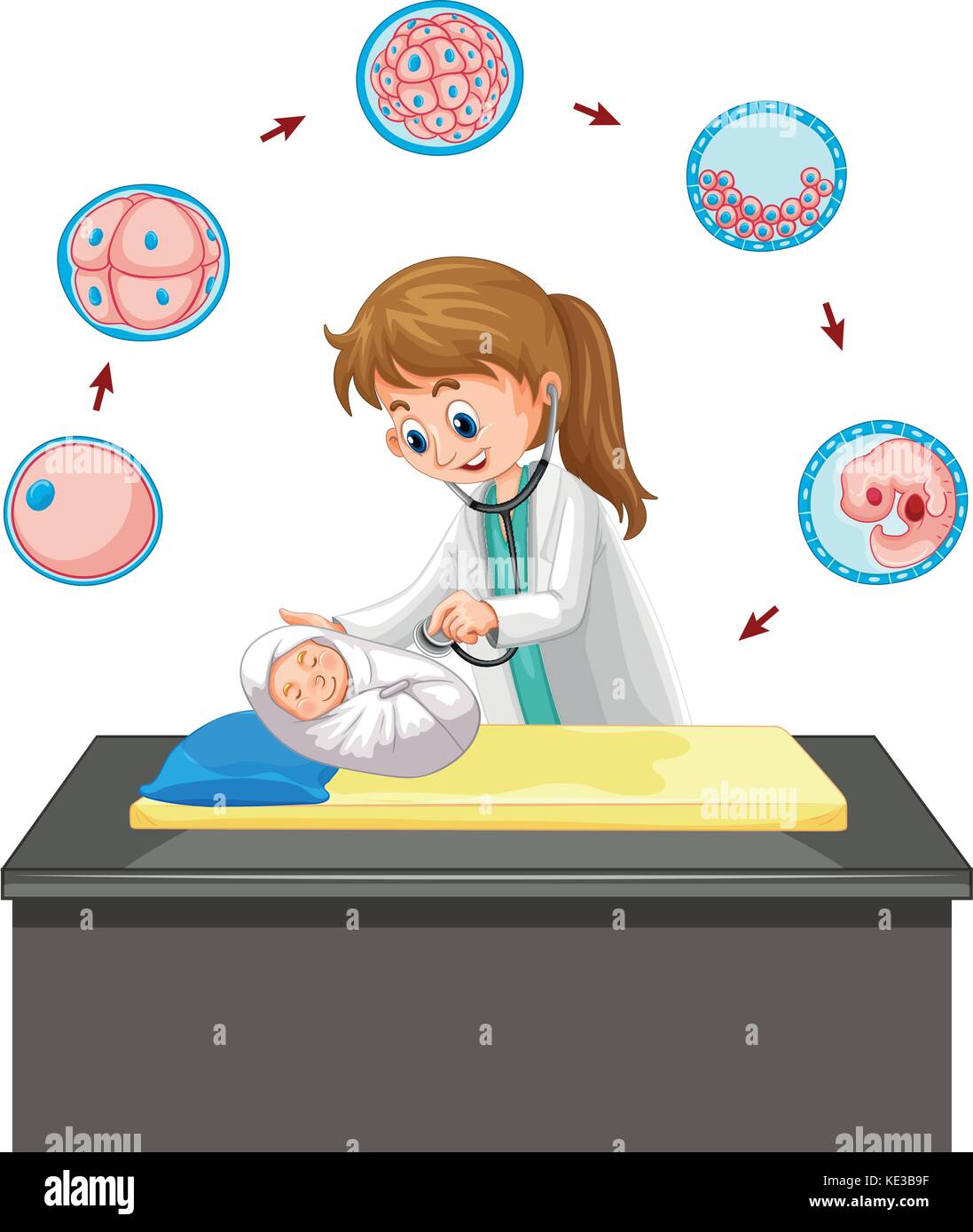 Doctor taking care of infant illustration Stock Vector Image & Art - Alamy