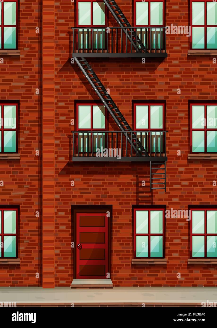 Fire escape on side building Stock Vector Images - Alamy
