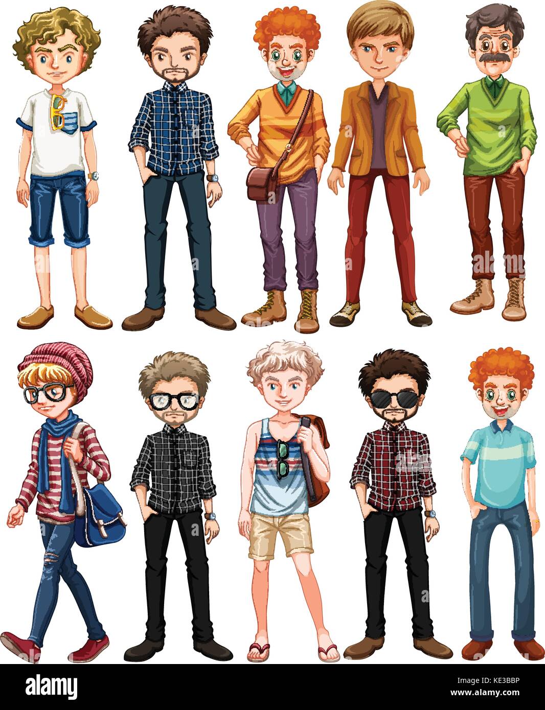 Men in different outfit illustration Stock Vector Image & Art - Alamy