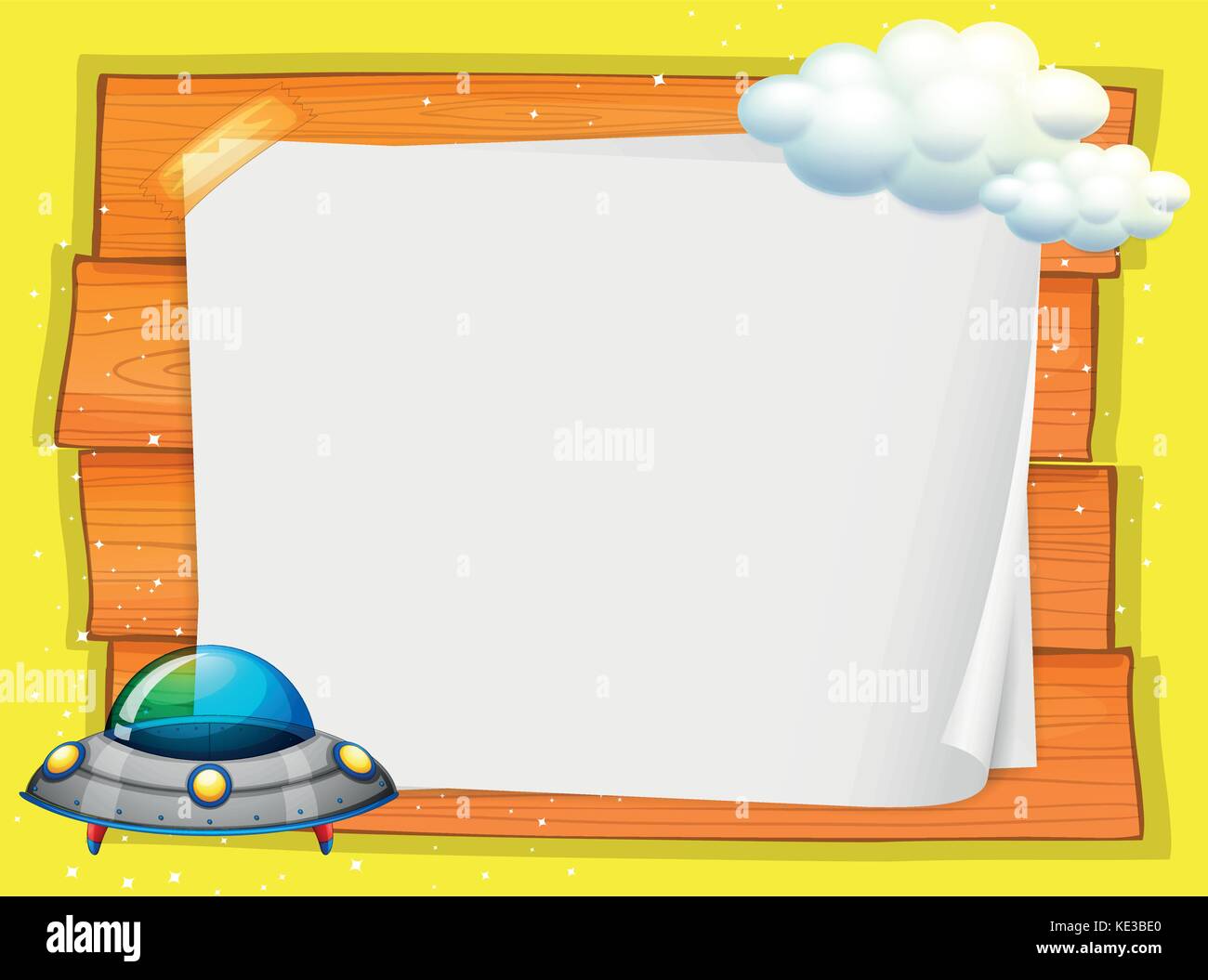 Frame design with UFO flying illustration Stock Vector Image & Art - Alamy
