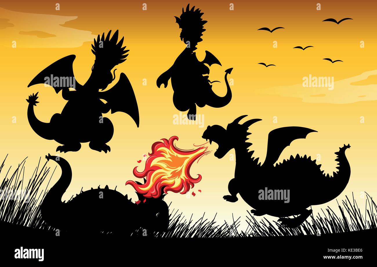 Dragon blowing fire Stock Vector Images - Alamy