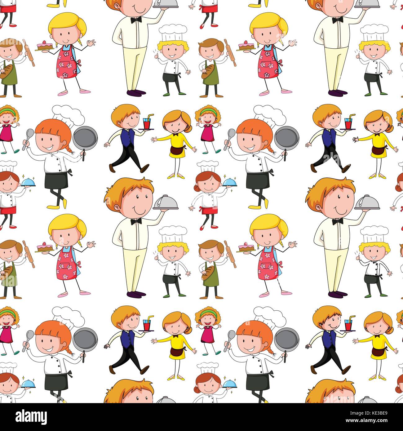 Seamless bakers and chef illustration Stock Vector Image & Art - Alamy