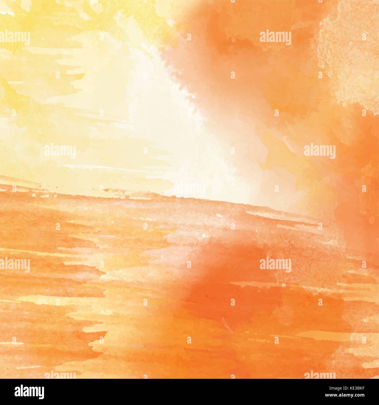 orange hand drawn watercolor background, vector Stock Vector Image ...