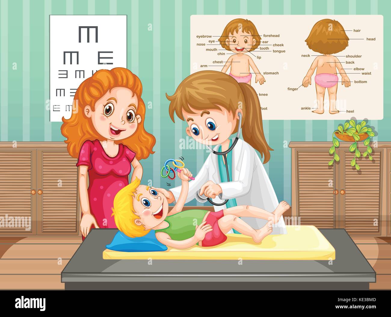 Doctor examining boy Stock Vector Images - Alamy