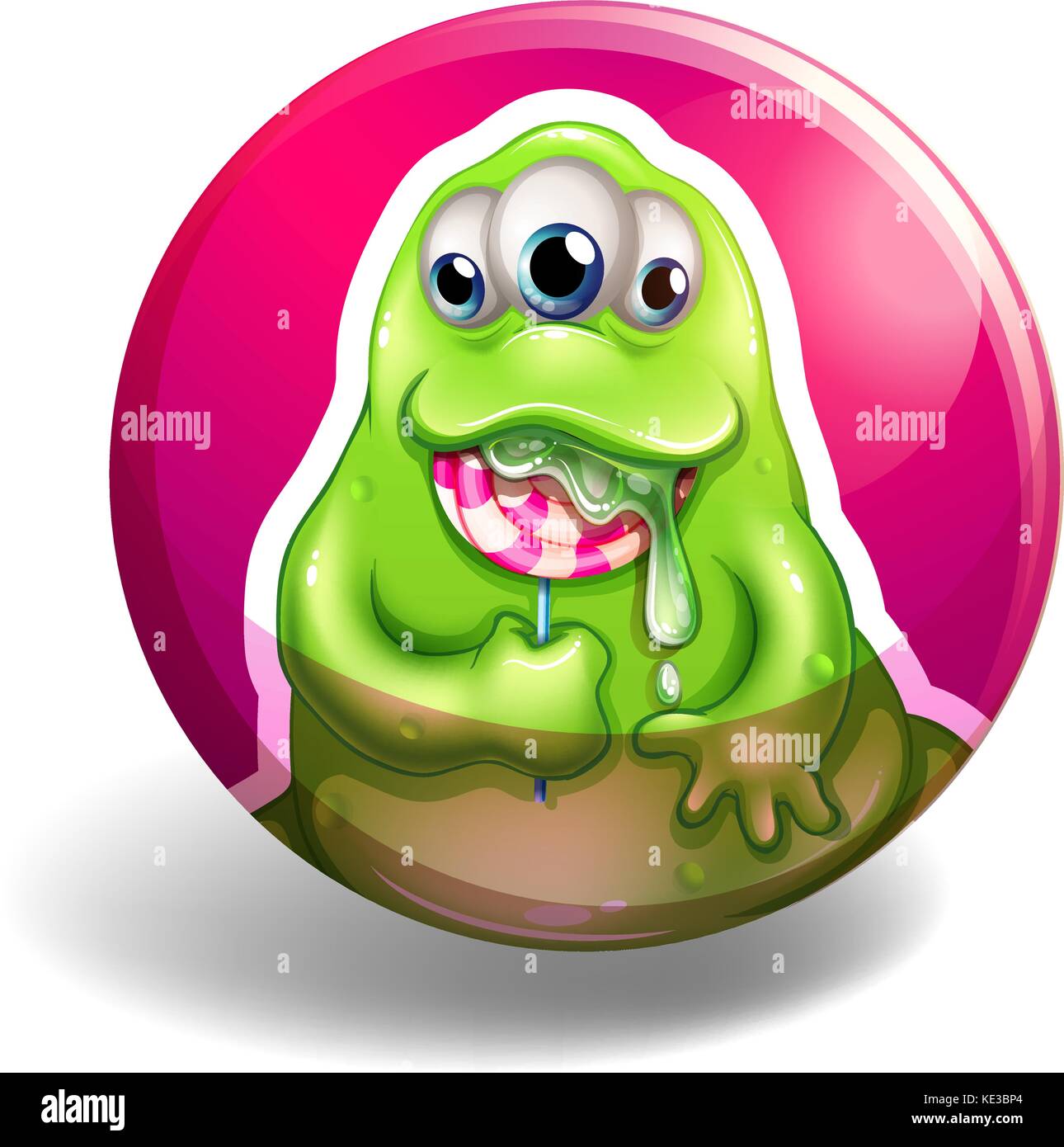 Green monster eating lolipop illustration Stock Vector Image & Art - Alamy