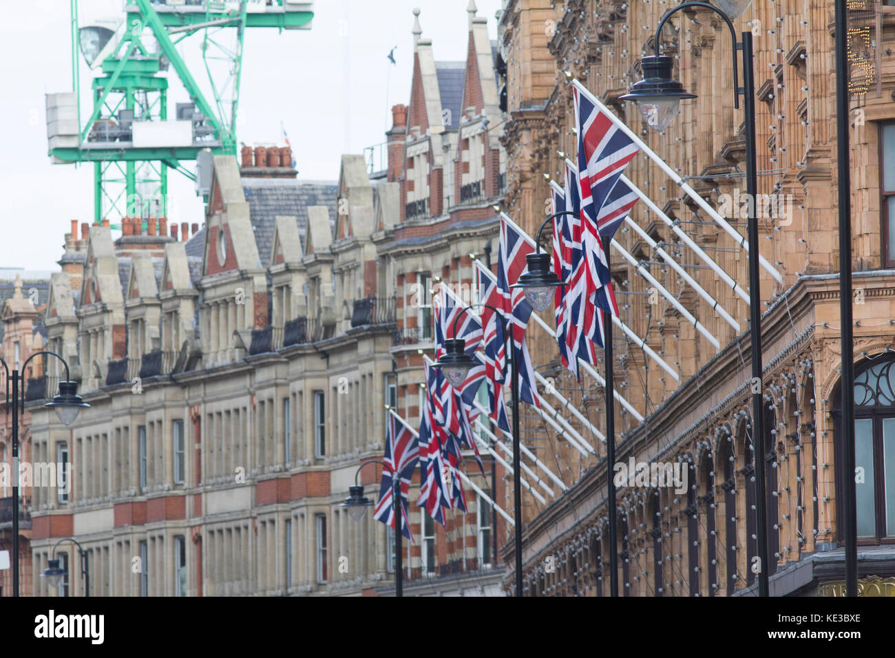 A lot of british union jack flag on the street of london Stock Photo ...