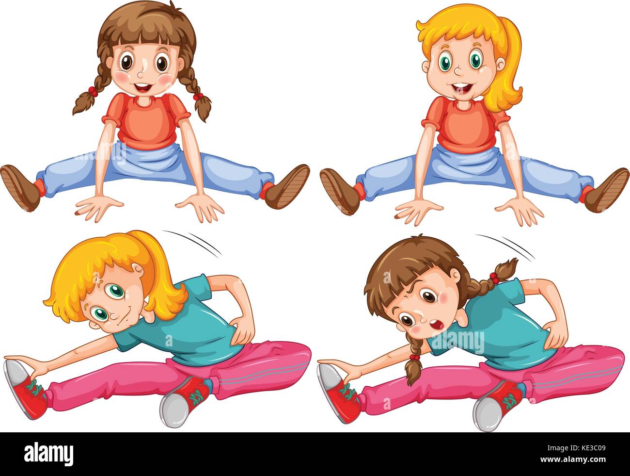 Girls stretching her legs illustration Stock Vector Image & Art - Alamy