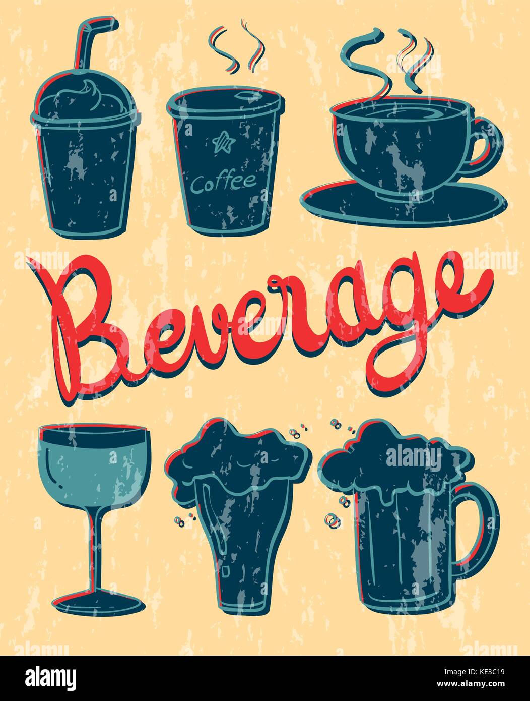 Drinks in vintage glass Stock Vector Images - Alamy
