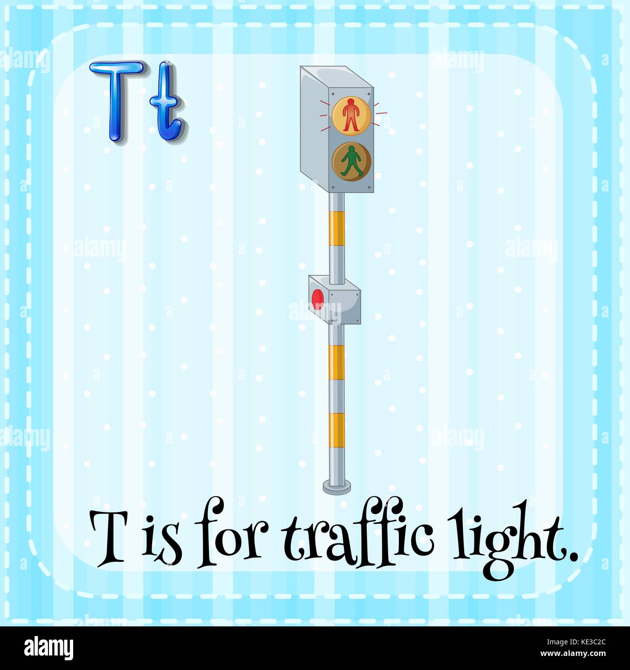 Flashcard of letter T is for traffic light Stock Vector Image & Art - Alamy