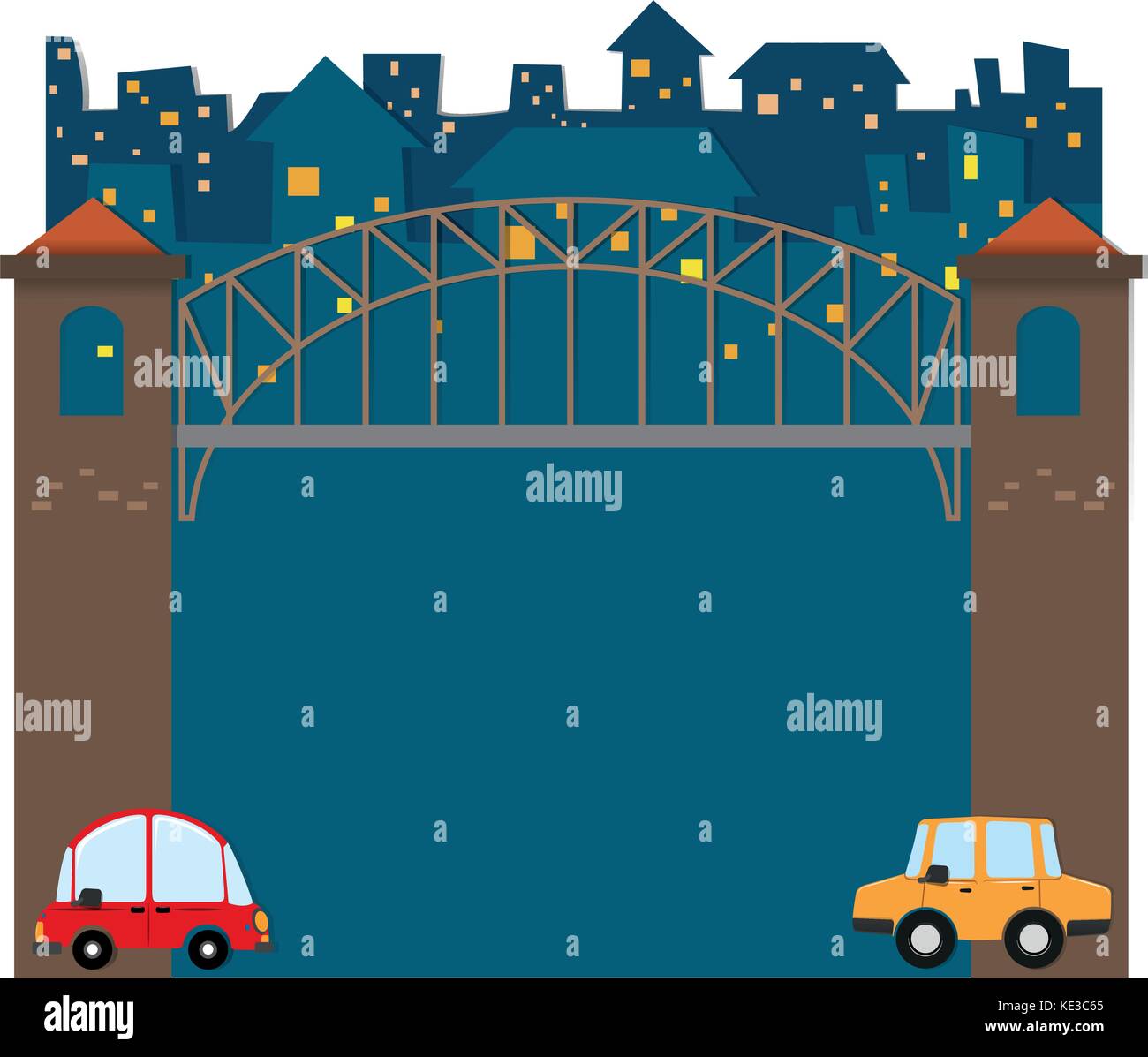 Cars under bridge Stock Vector Images - Alamy