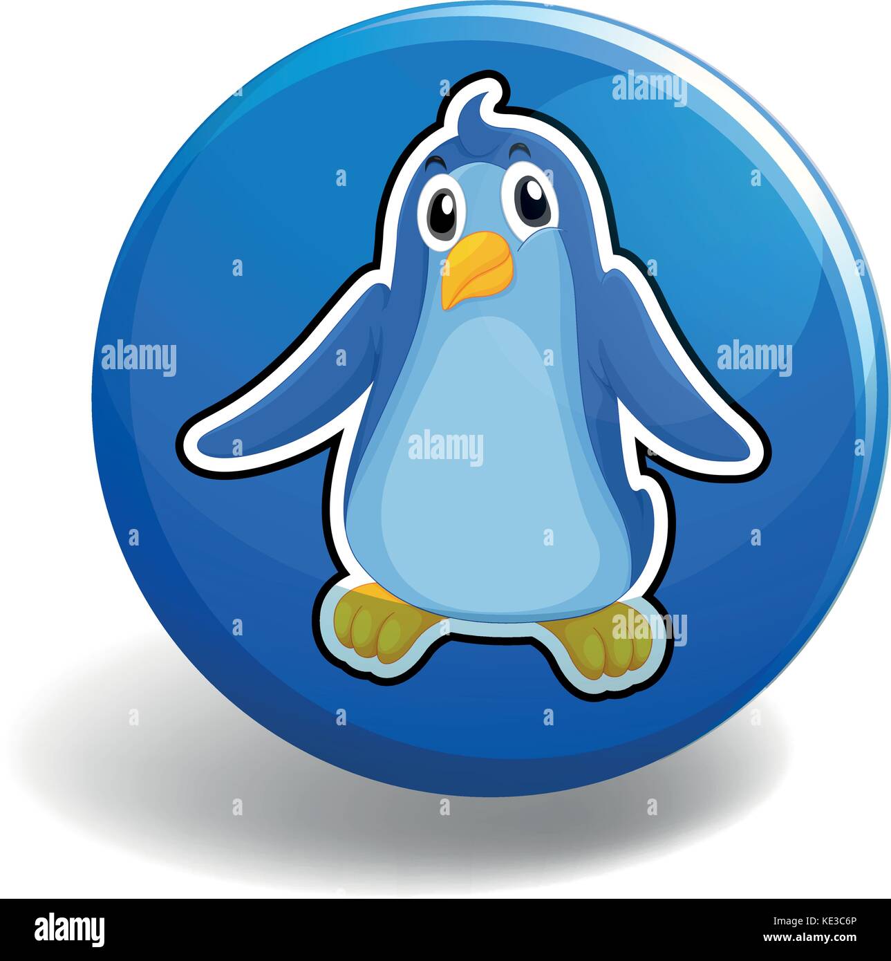 Little penguin on blue badge illustration Stock Vector Image & Art - Alamy