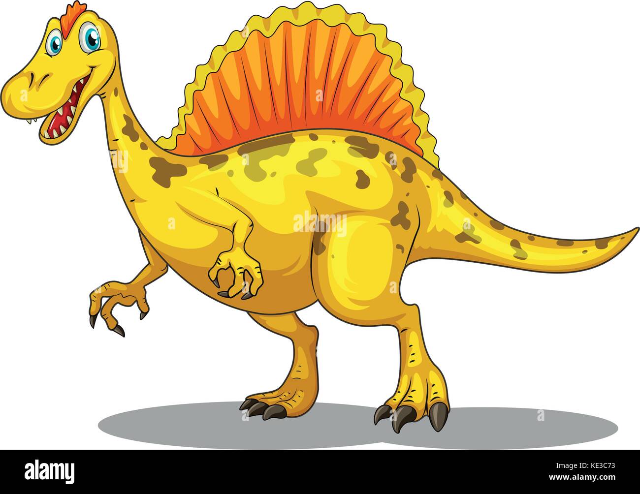 Yellow dinosaur with sharp claws illustration Stock Vector Image & Art ...