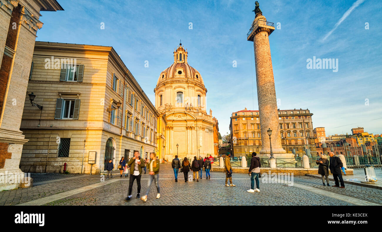 ancient buildings in square of Rome, Italy Stock Photo - Alamy
