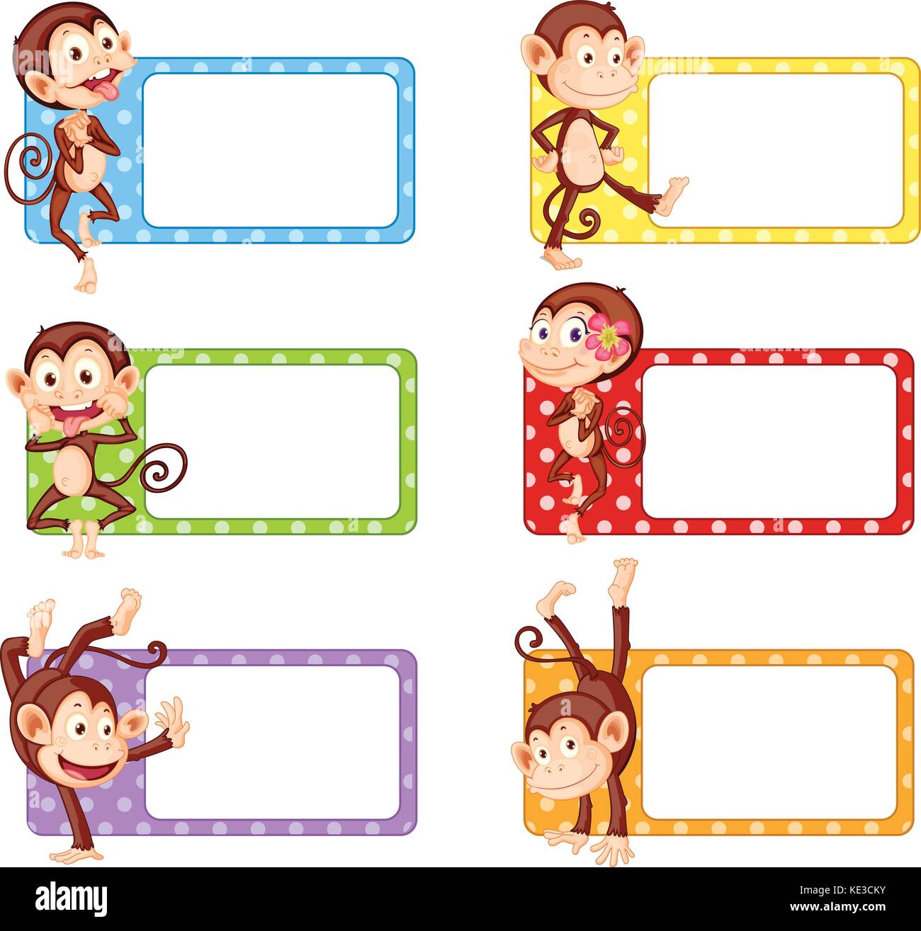 Funny monkeys Stock Vector Images - Alamy
