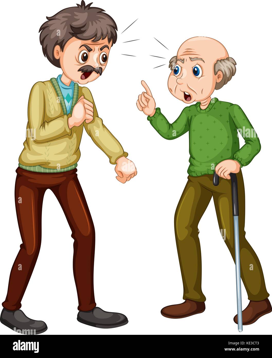 Two old men fighting illustration Stock Vector Image & Art - Alamy