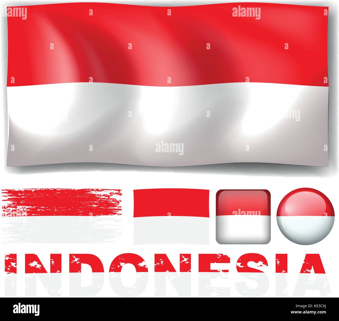 Indonesia flag clip art hi-res stock photography and images - Alamy