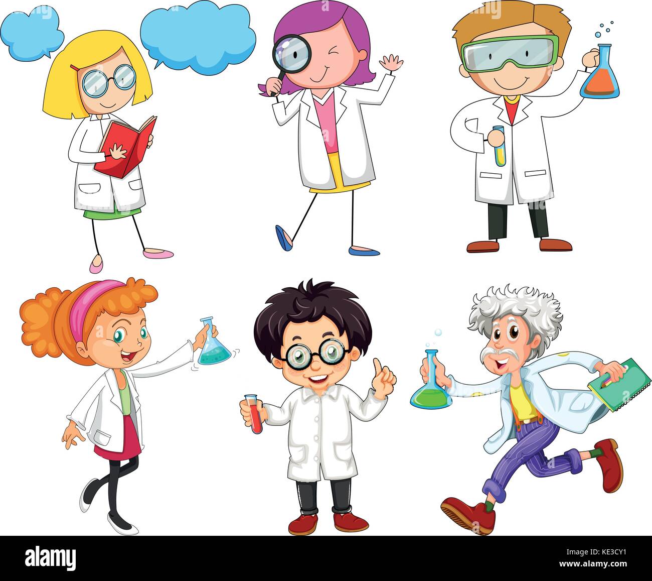 Male and female scientists illustration Stock Vector Image & Art - Alamy