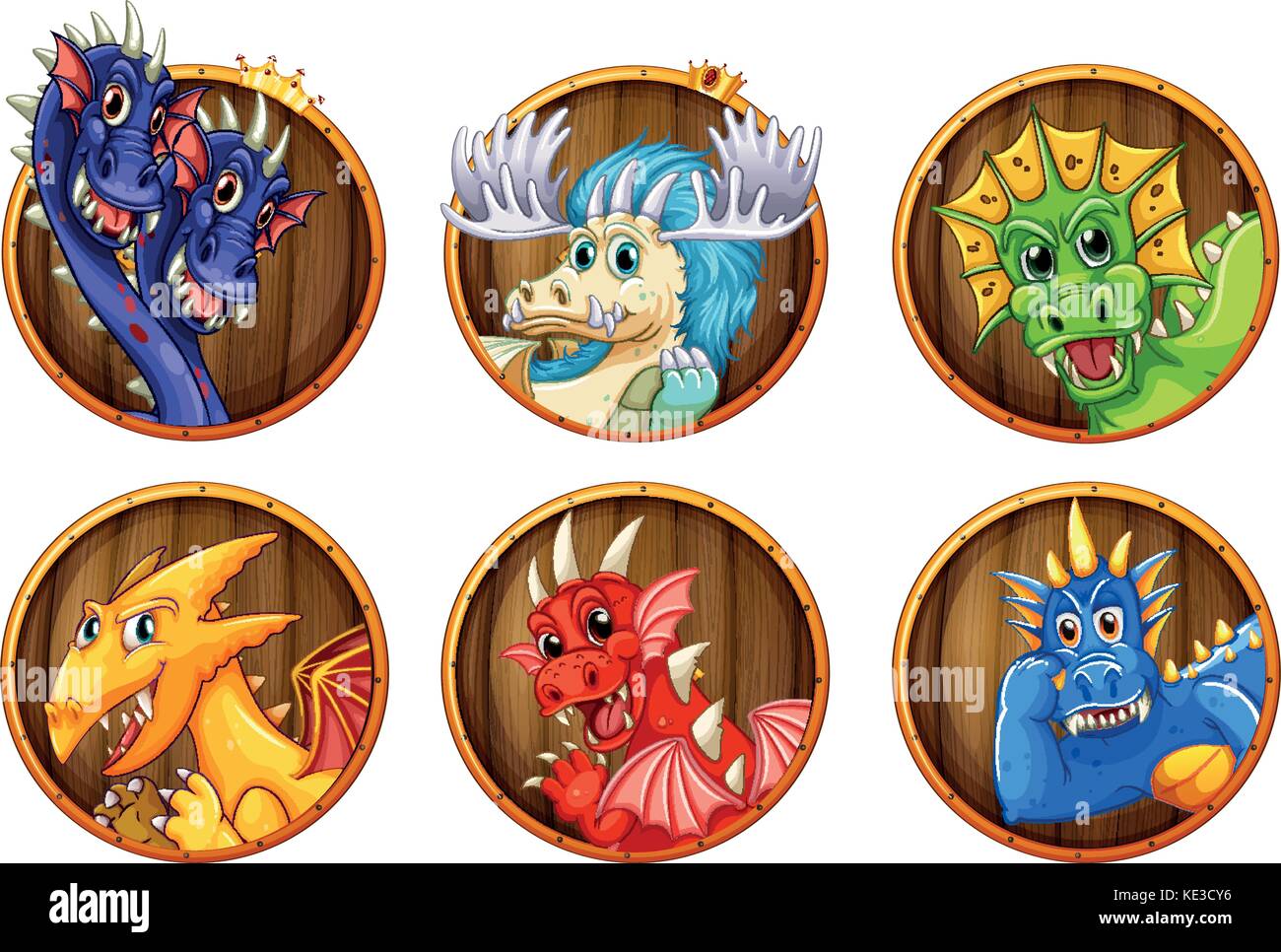 Group of dragons Stock Vector Images - Alamy
